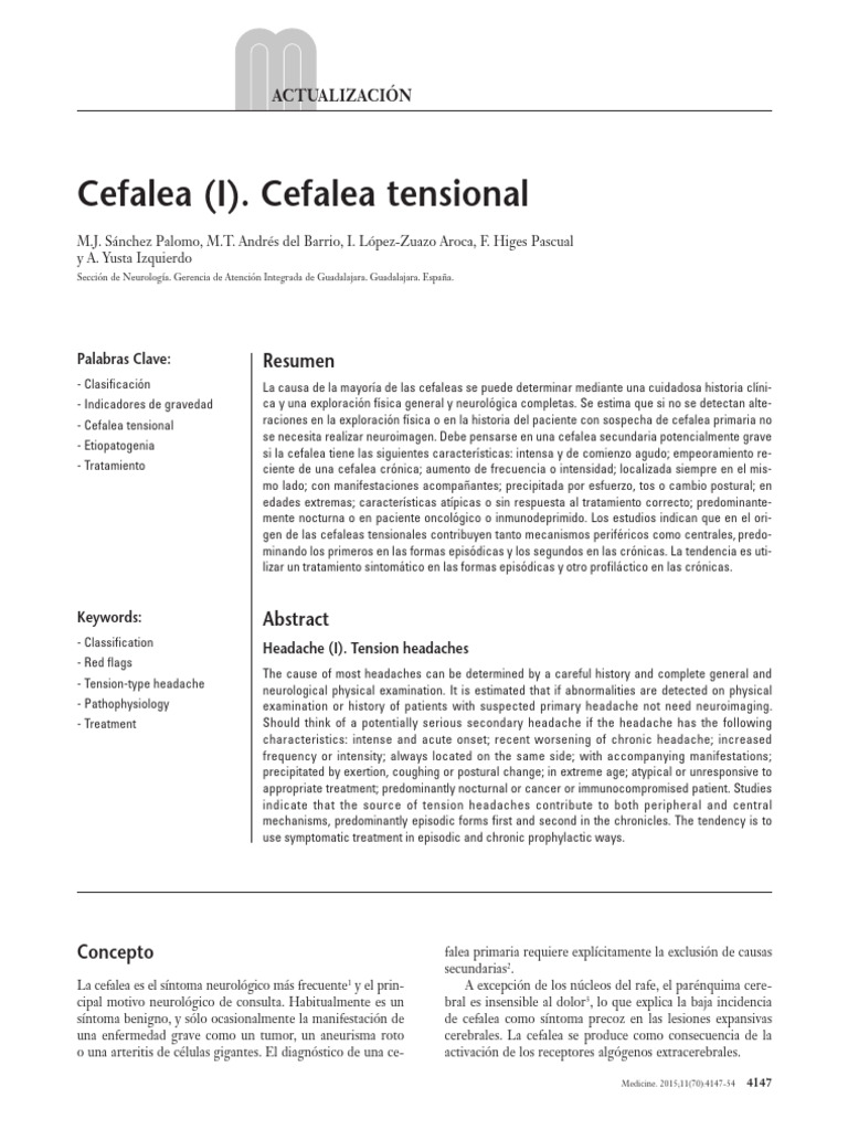 01 Cefalea (I) - Cefalea Tensional | PDF