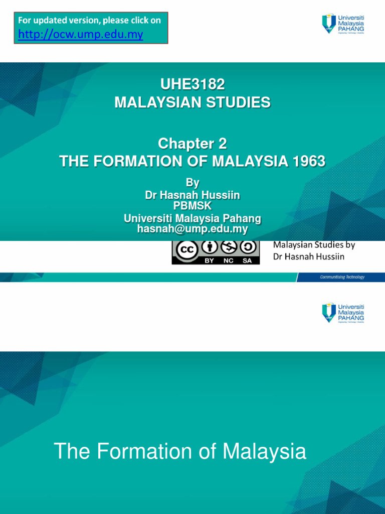 OCW Template - CHAPTER 2 THE FORMATION OF MALAYSIA (2 files merged) | PDF