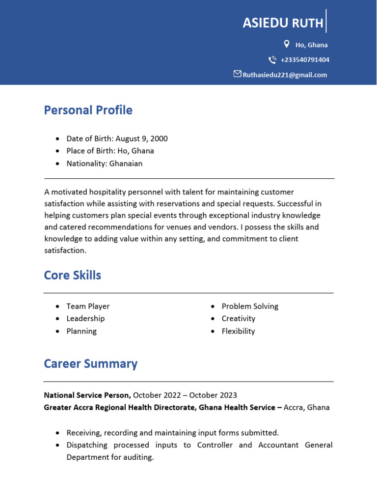 Asiedu Ruth CV | PDF