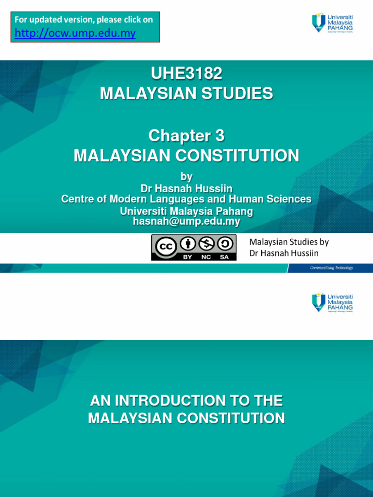 OCW Template - CHAPTER 3 CONSTITUTION OF MALAYSIA | PDF