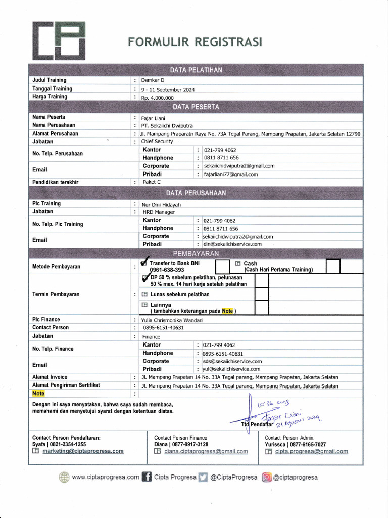 Formulir Registrasi | PDF