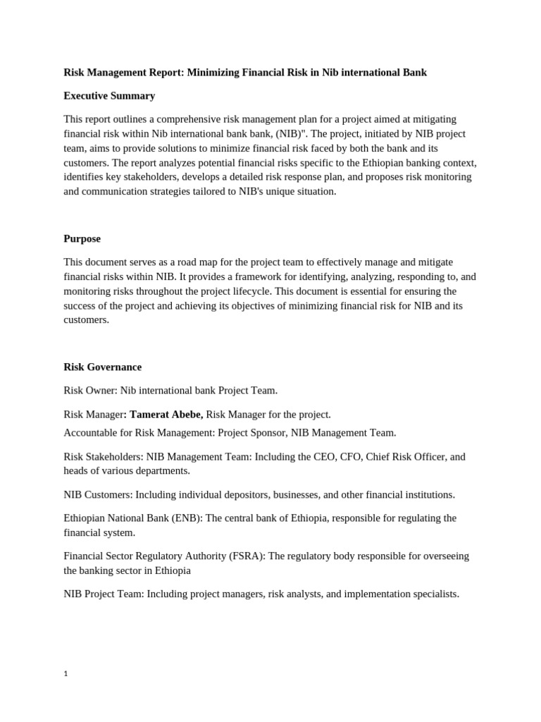 Risk Managment group | PDF