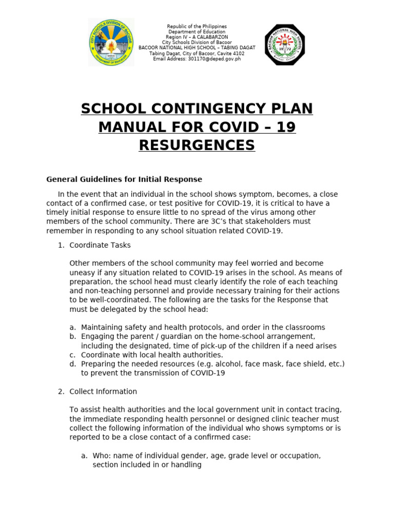 Contingency Plan | PDF