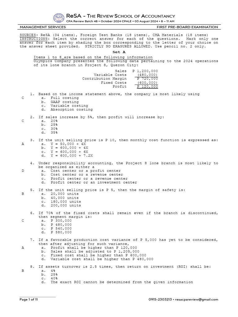 ReSA B48 MS First PB Exam - Questions, Answers and Solutions | PDF ...