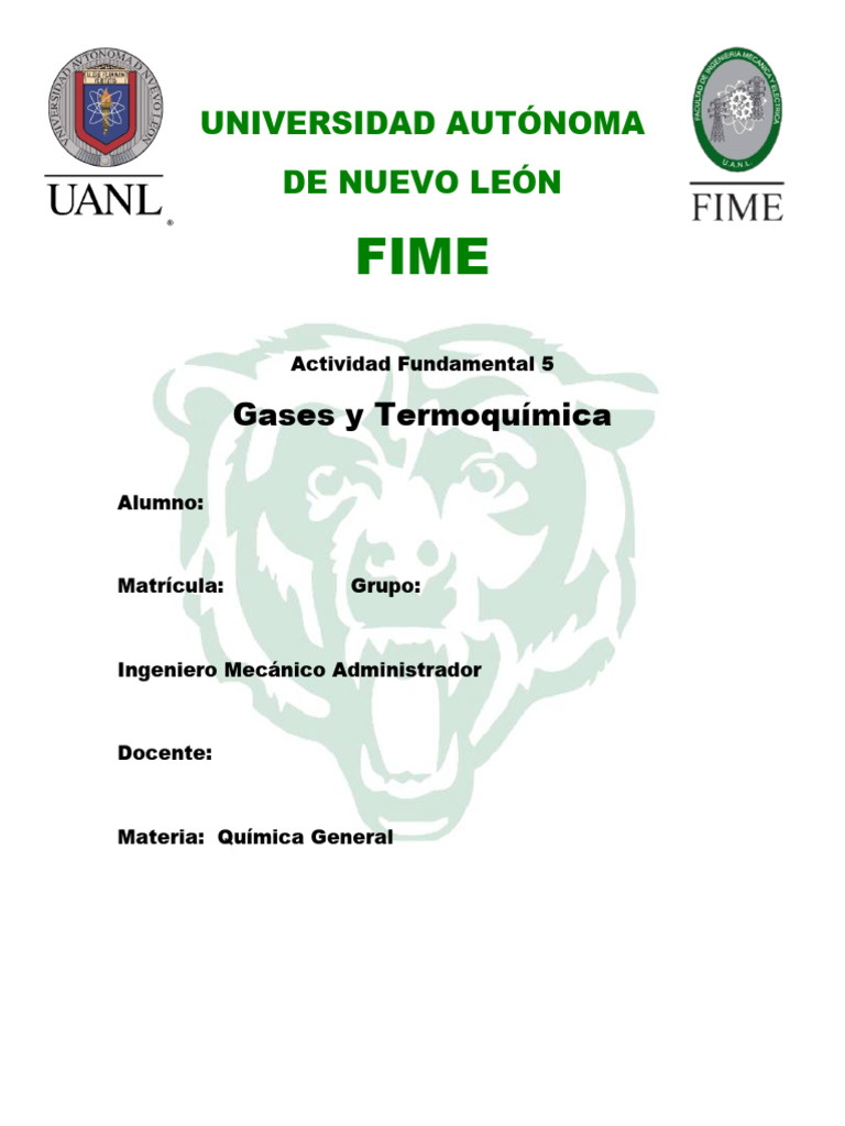 AF5 GasesYTermoquimica QUIMICA | PDF