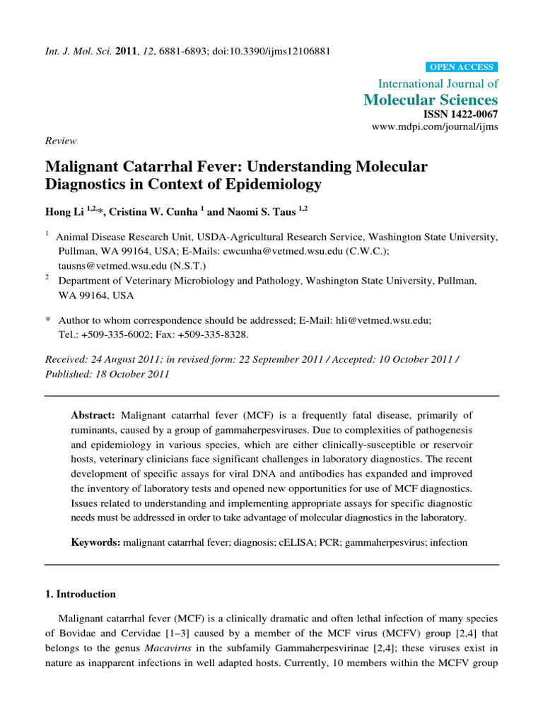 2011 - Li Et - Al - Malignant Catarrhal Fever - Understanding Molecular ...