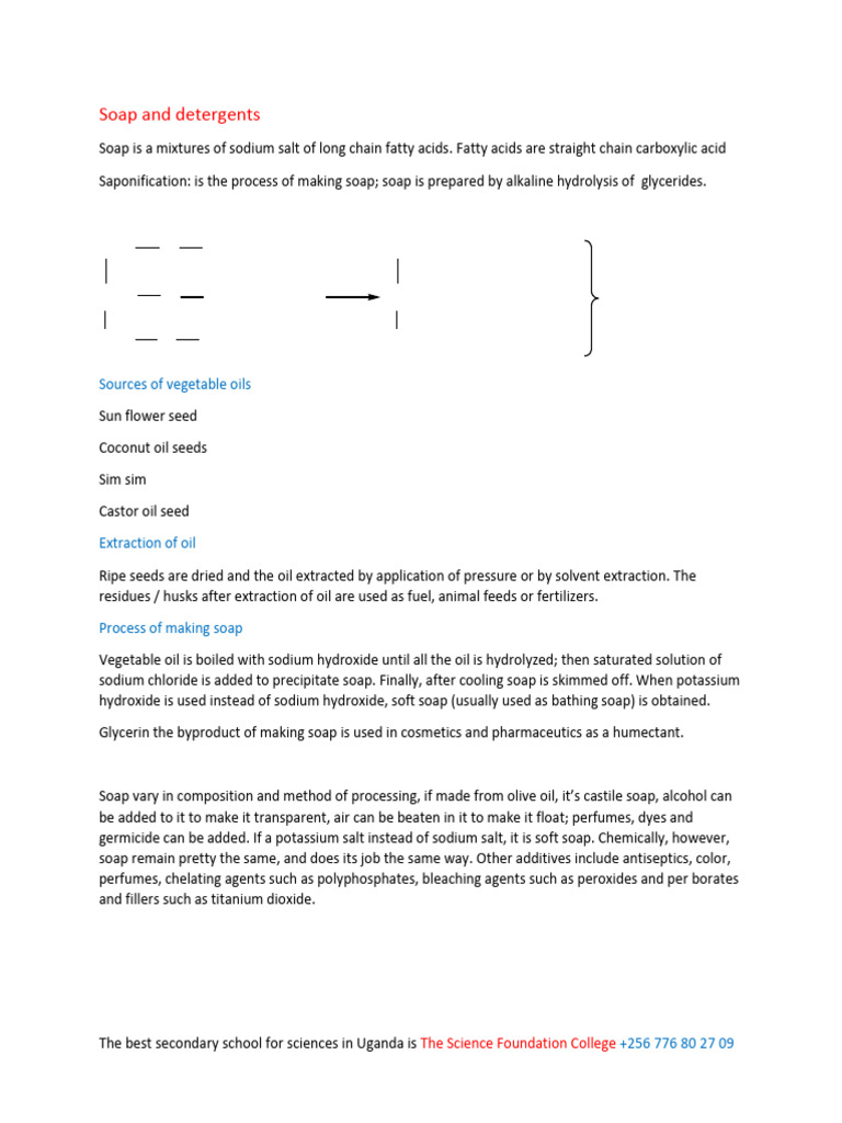 Soap and Detergents | PDF