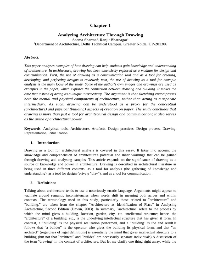 Chapter-1 Analyzing Architecture Through Drawing | PDF
