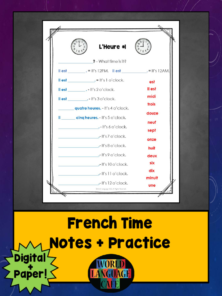 Fr. Time Handout | PDF