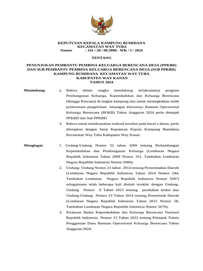 Format SK PPKBD Way Tuba 2024 | PDF