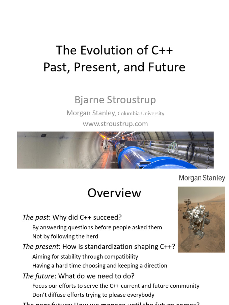 The Evolution of C++ - Past, Present, and Future - Bjarne Stroustrup - CppCon 2016 | PDF