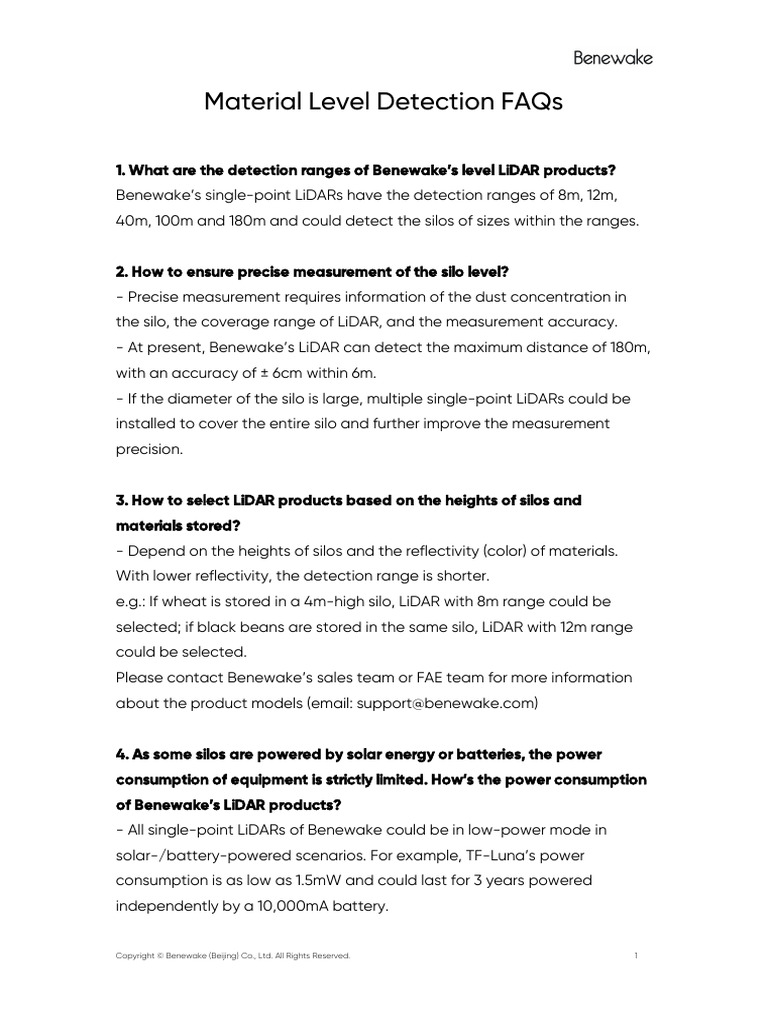 Material Level Detection FAQs | PDF