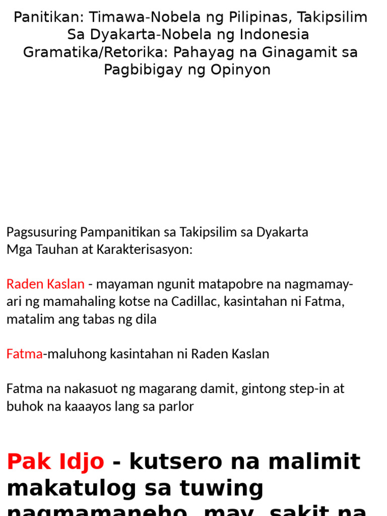 Grade 9 Filipino Aralin 2-3 | PDF