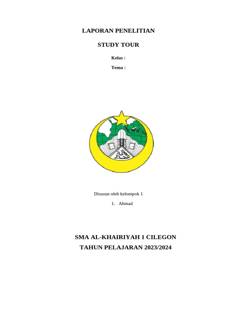 Cover Laporan Study Tour | PDF