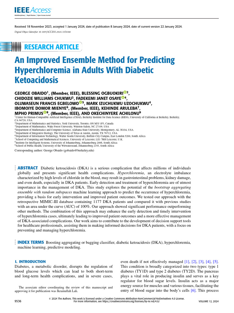 An Improved Ensemble Method For Predicting Hyperchloremia in Adults ...