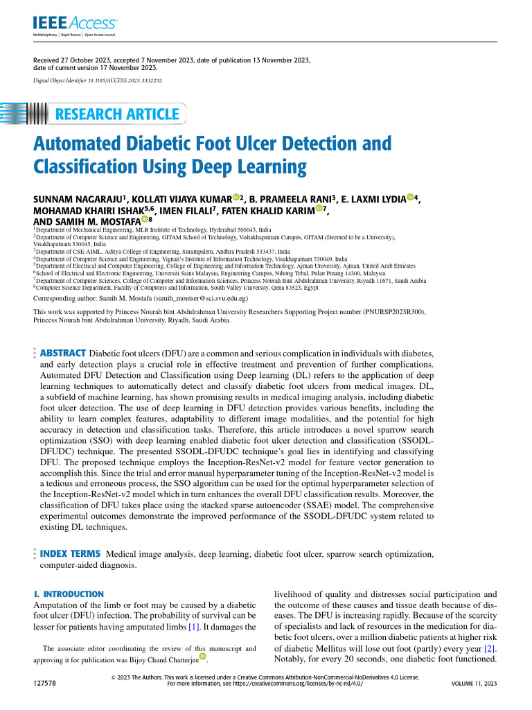 Automated Diabetic Foot Ulcer Detection and Classification Using Deep Learning | PDF | Deep ...