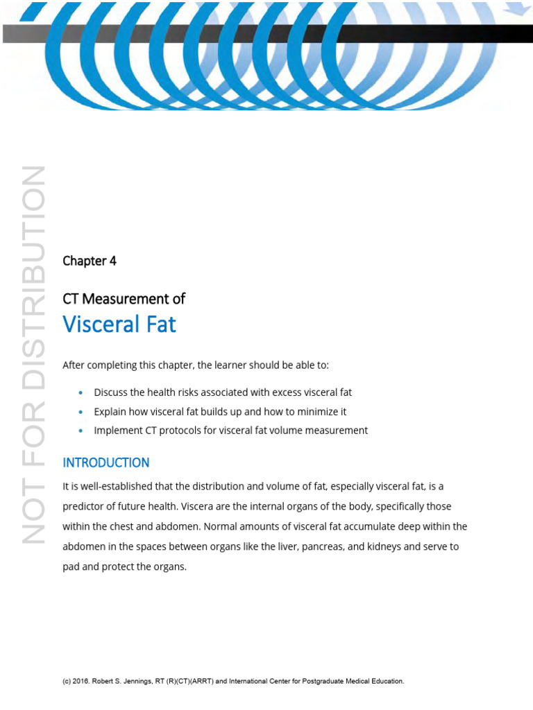 Chapter 4 - CT Measurement of Visceral Fat | PDF