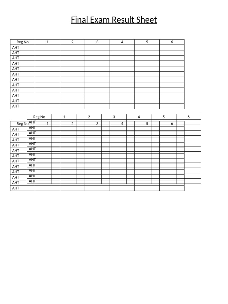 Final Exam Result Sheet | PDF