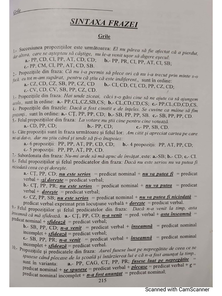 Sintaxa Frazei | PDF