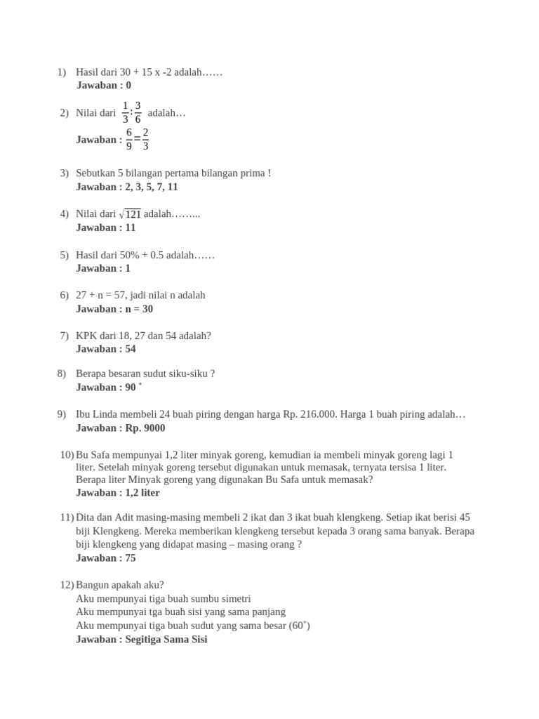 Soal CC Math | PDF