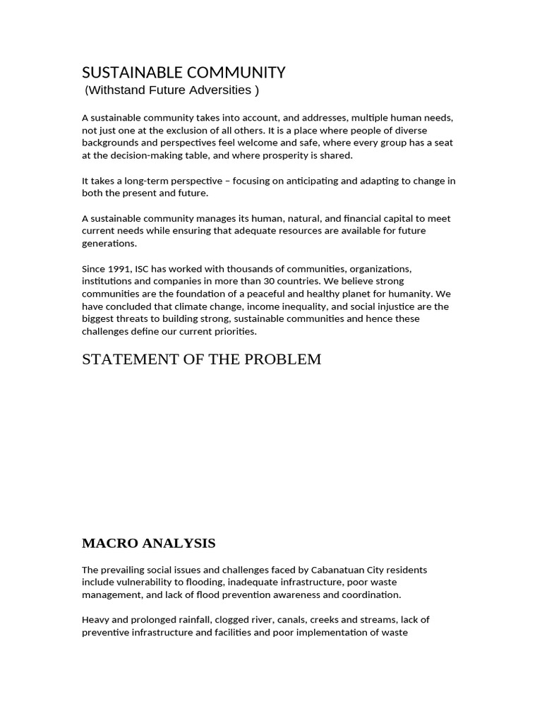 Sustainable Community | PDF