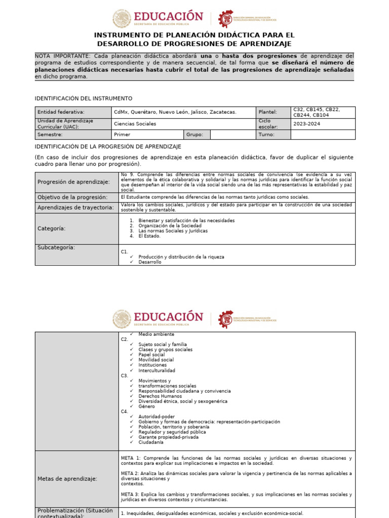 C.S. 09 DGETI-Planeacion Didactica | PDF