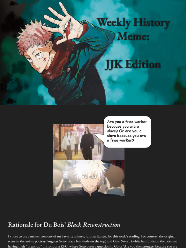 Weekly History Meme #1 - JJK Edition | PDF