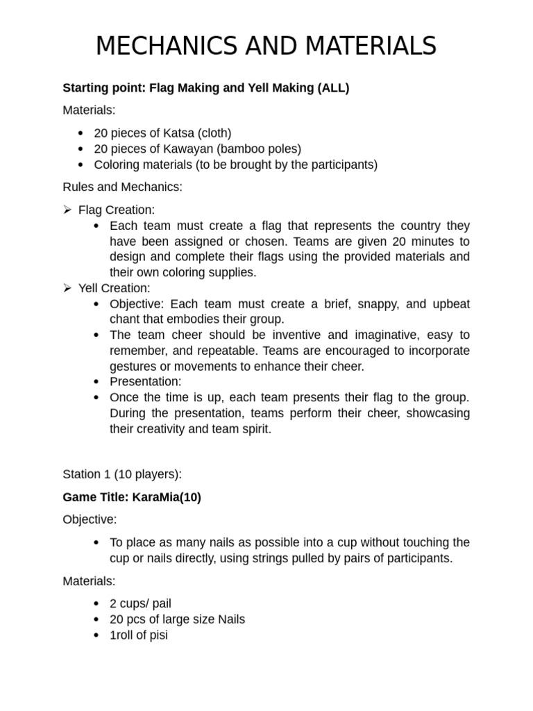 Rules and Mechanics | PDF