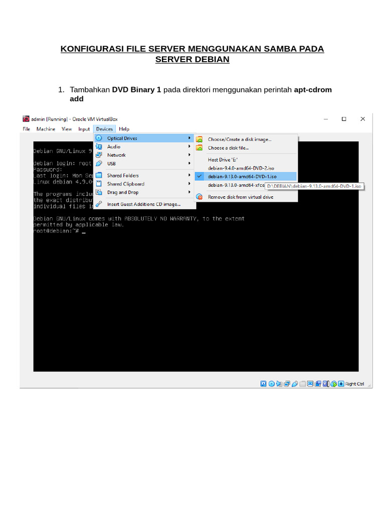 Konfigurasi File Server Menggunakan Samba Pada Server Debian | PDF