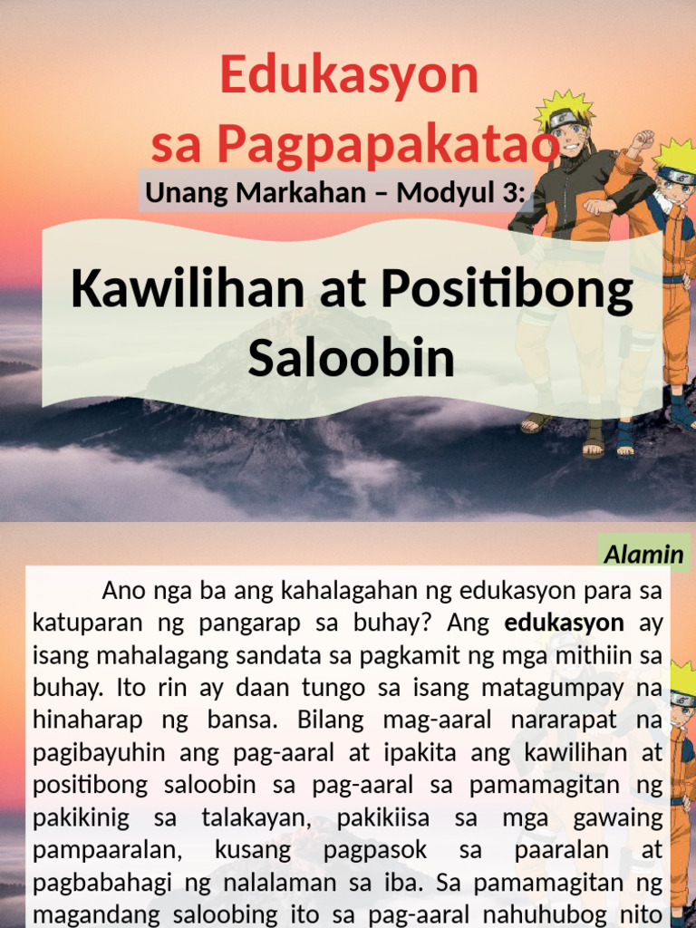 ESP 5 Q1 Module 3 | PDF