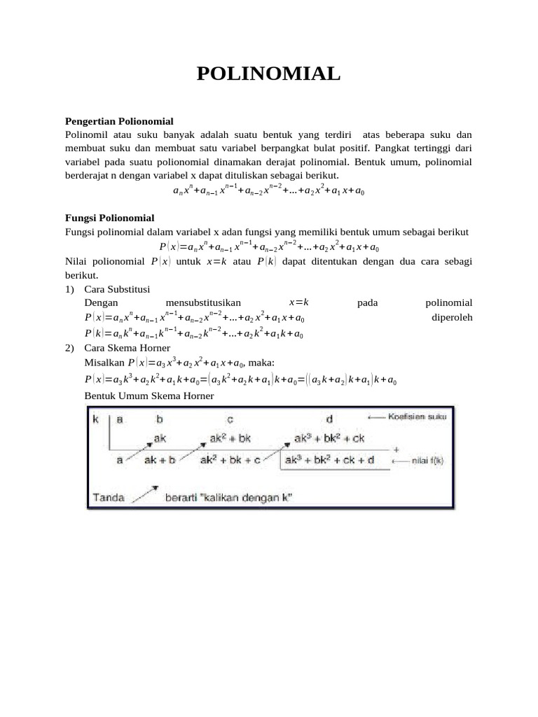 Materi Polinomial | PDF