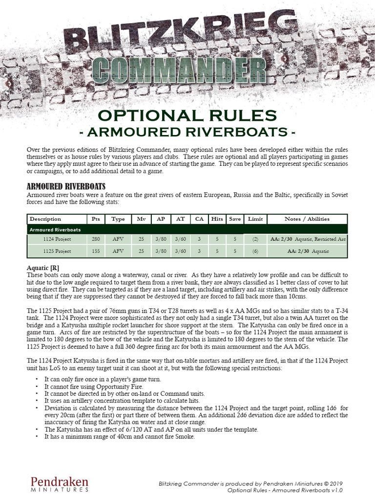 BKC River Rules | PDF | Tanks | Armoured Fighting Vehicles