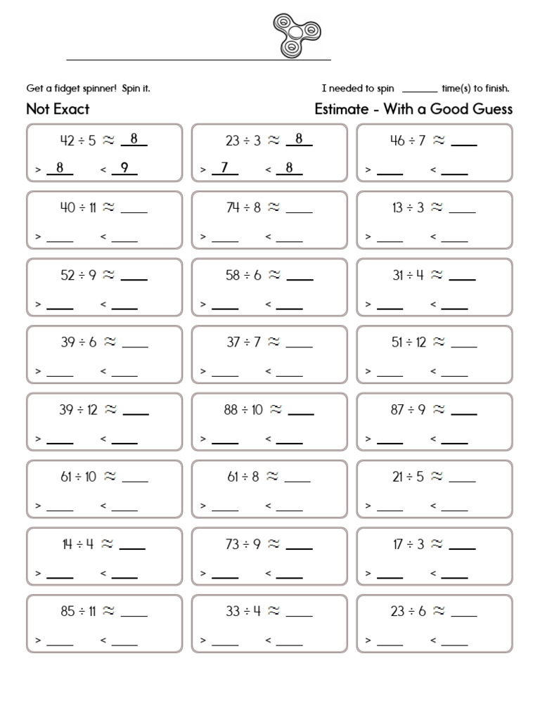 Math Worksheets for Week of August 12 | PDF