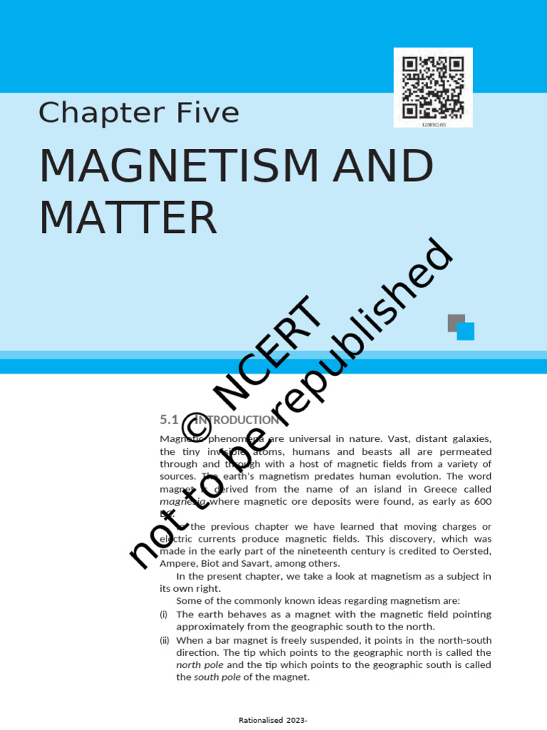 PHYSICS-MAGNETISM AND MATTER | PDF