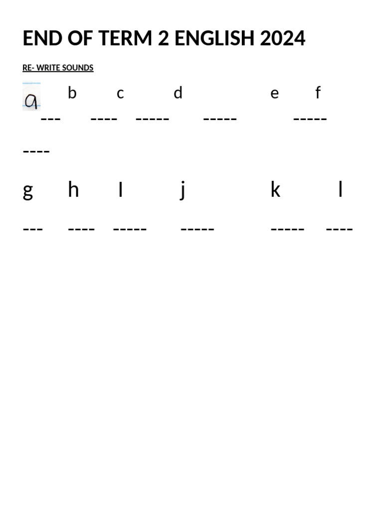 End of Term 2 English 2024 | PDF