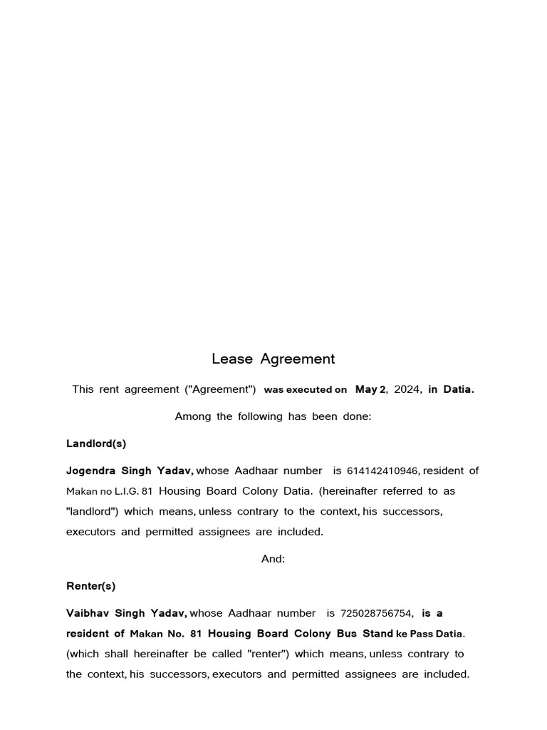 Rent Agreement | PDF