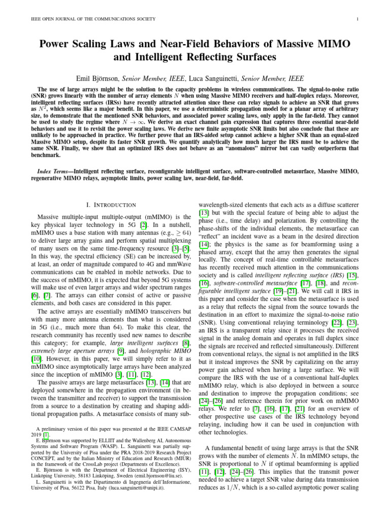 Power Scaling Laws and Near-Field Behaviors of Massive MIMO and ...