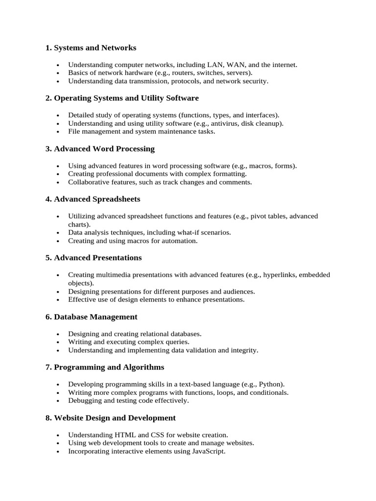 Form 3 Syllabus Ict | PDF