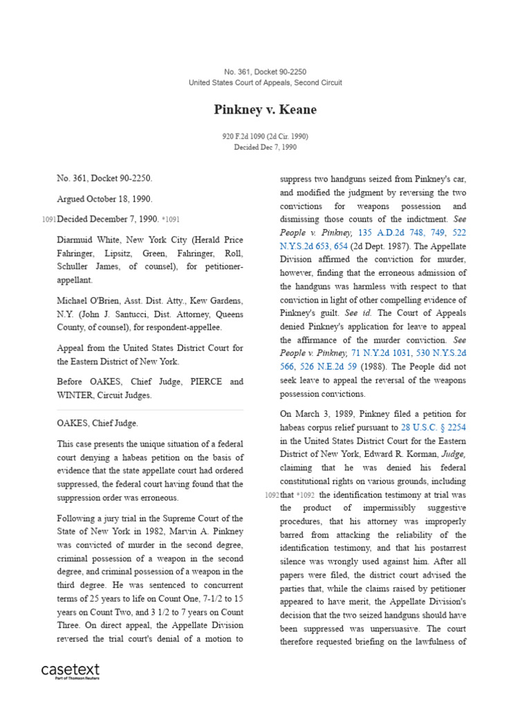 Pinkney v. Keane | PDF