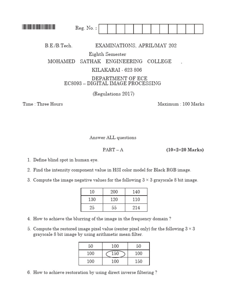 Ec8093-Model Exam 2023 Questions | PDF
