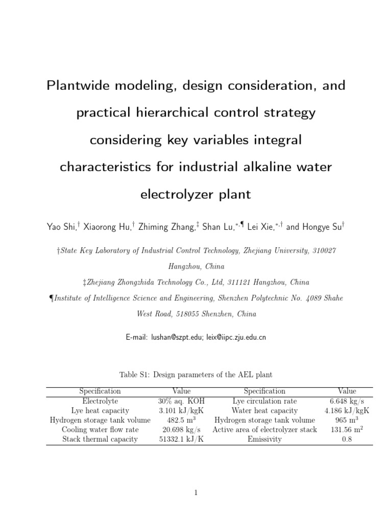 Plantwide Modeling, Design Consideration, and Practical Hierarchical ...