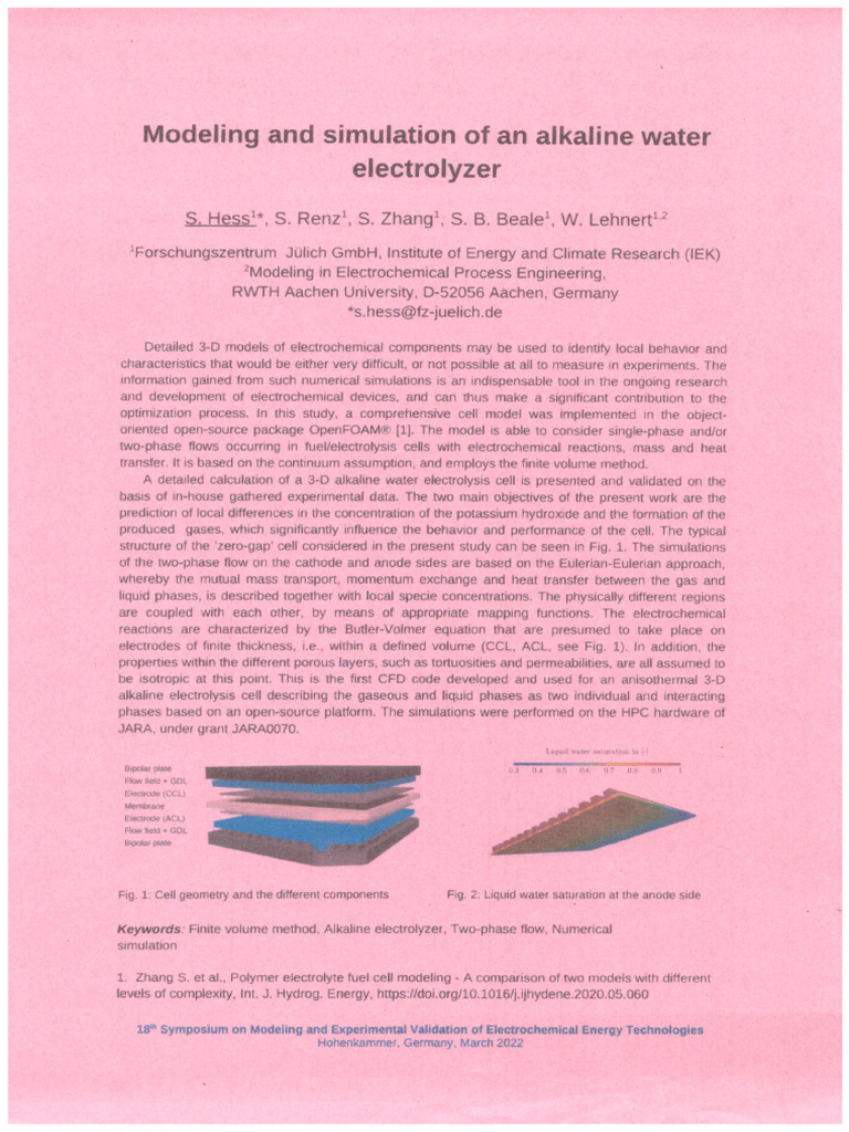 Modeling and Simulation of Alkaline Water Electrolyzer | PDF