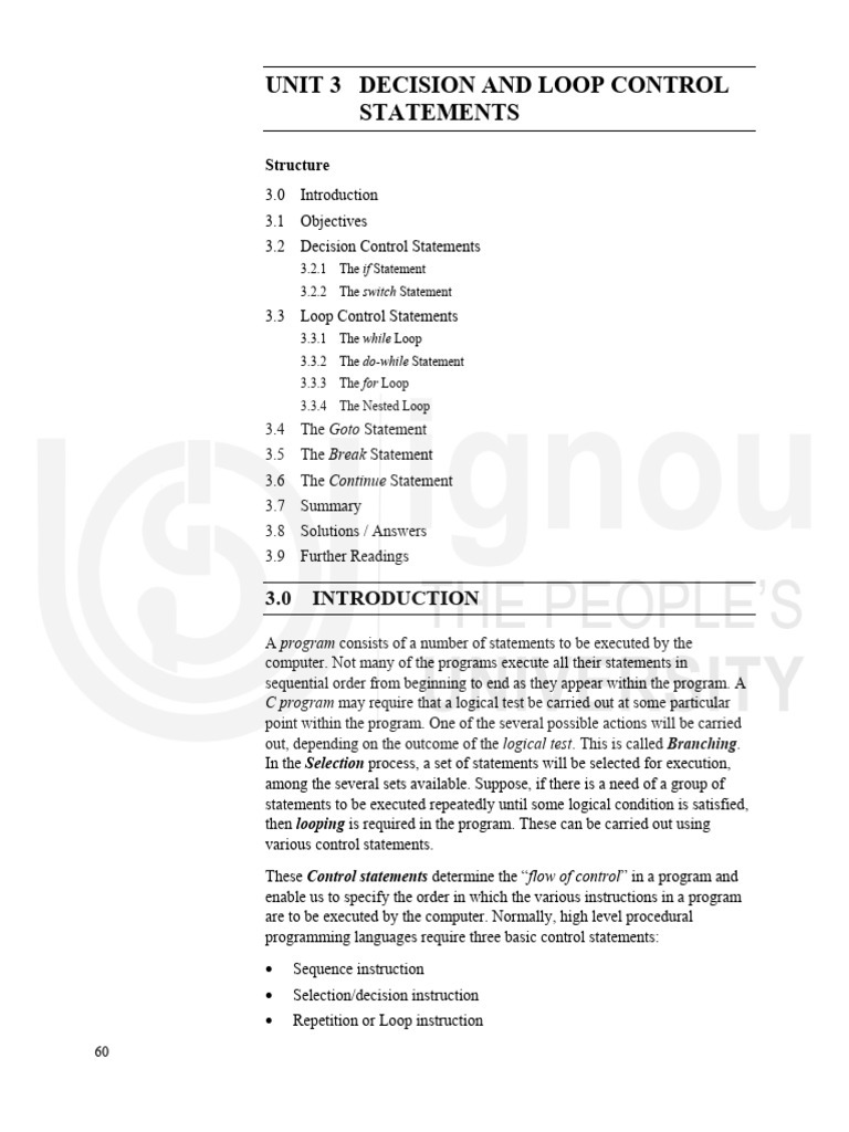 Unit-3 Decision and Loop Control Statements | PDF
