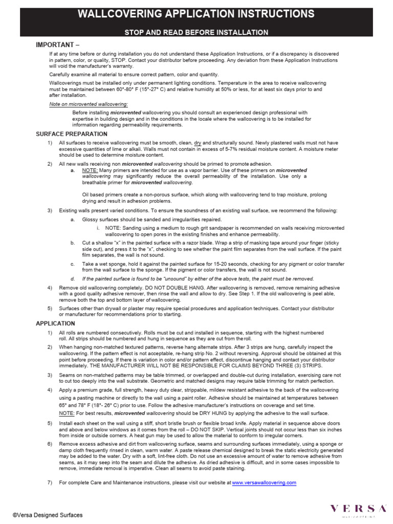 Hanging Insturctions Versa | PDF