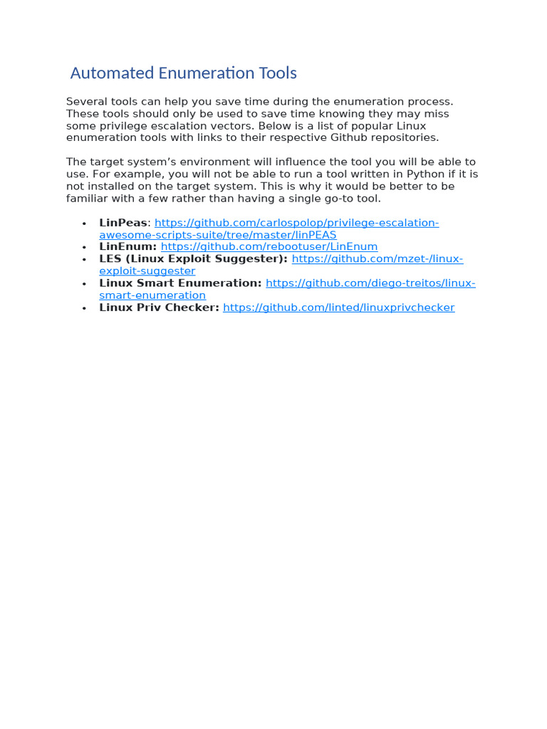 Automated Enumeration Tools | PDF