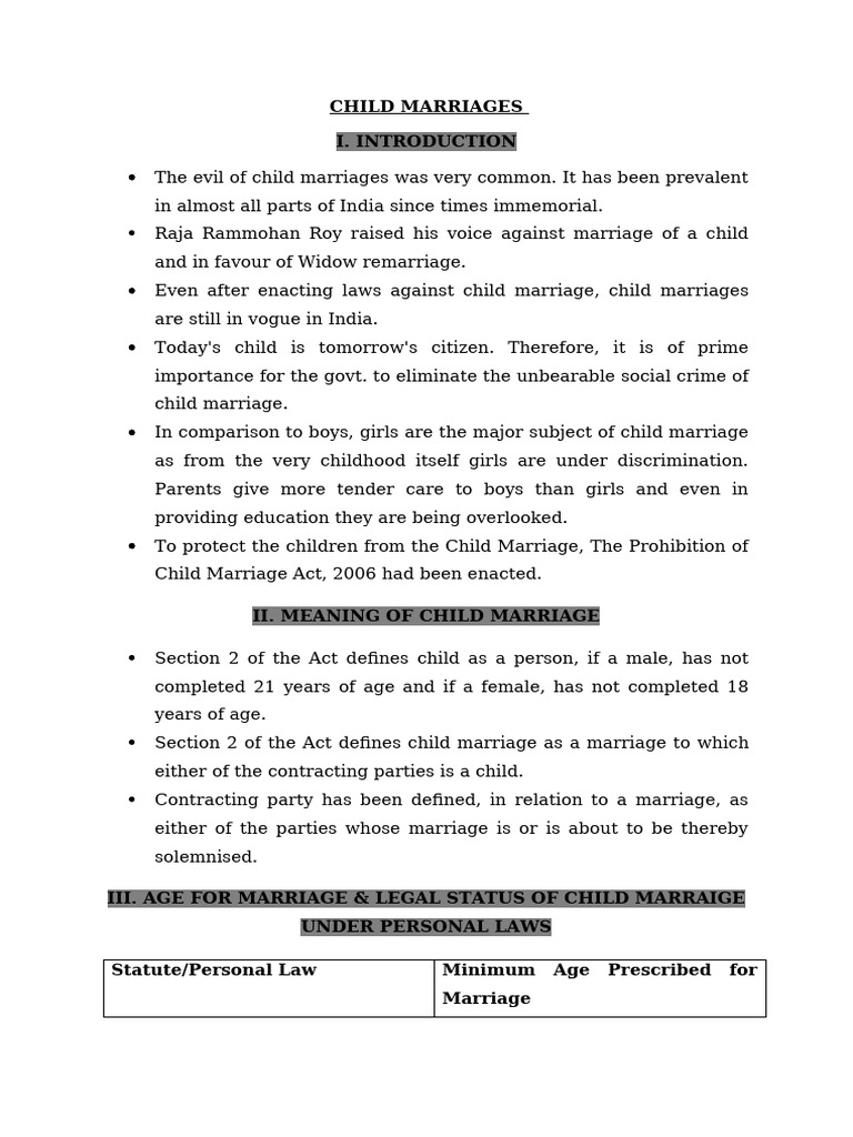Child Marriages | PDF