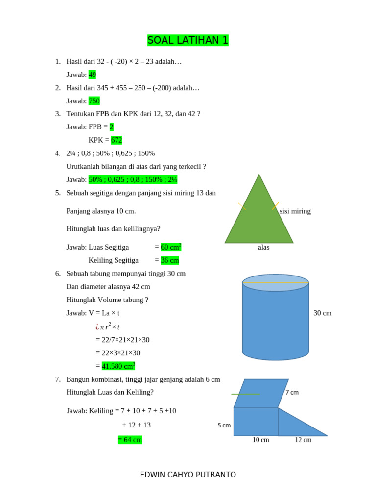 Soal Latihan 1 | PDF