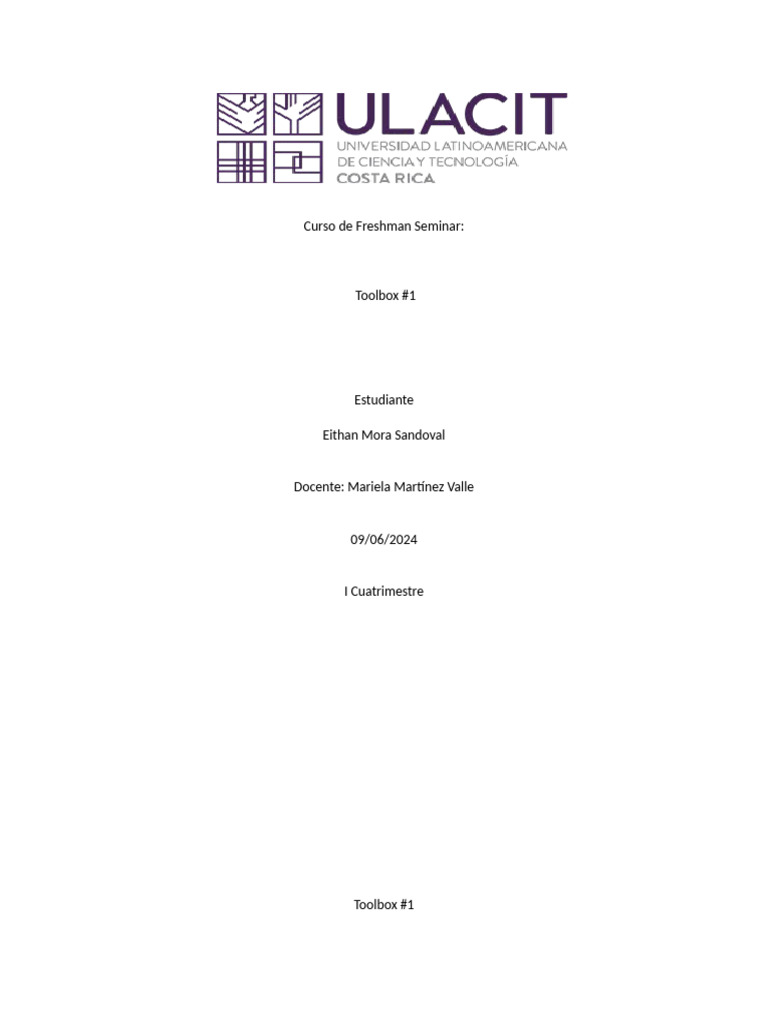 Toolbox #1 Eithan Mora | PDF