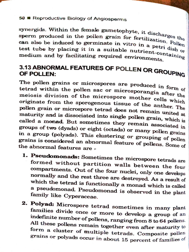 Abnormal Features of Pollen | PDF