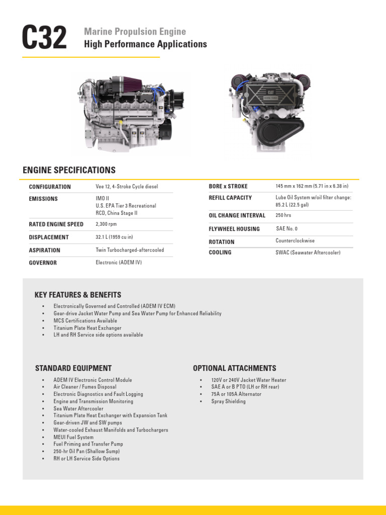 C32 High Perf. Spec Sheet | PDF